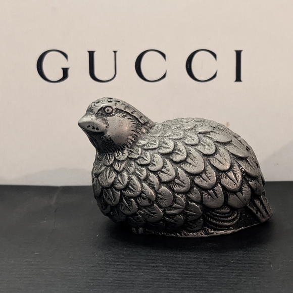 Gucci | Accents | Vintage Designer 97s Silver Gucci Quail Bird Detailed ...